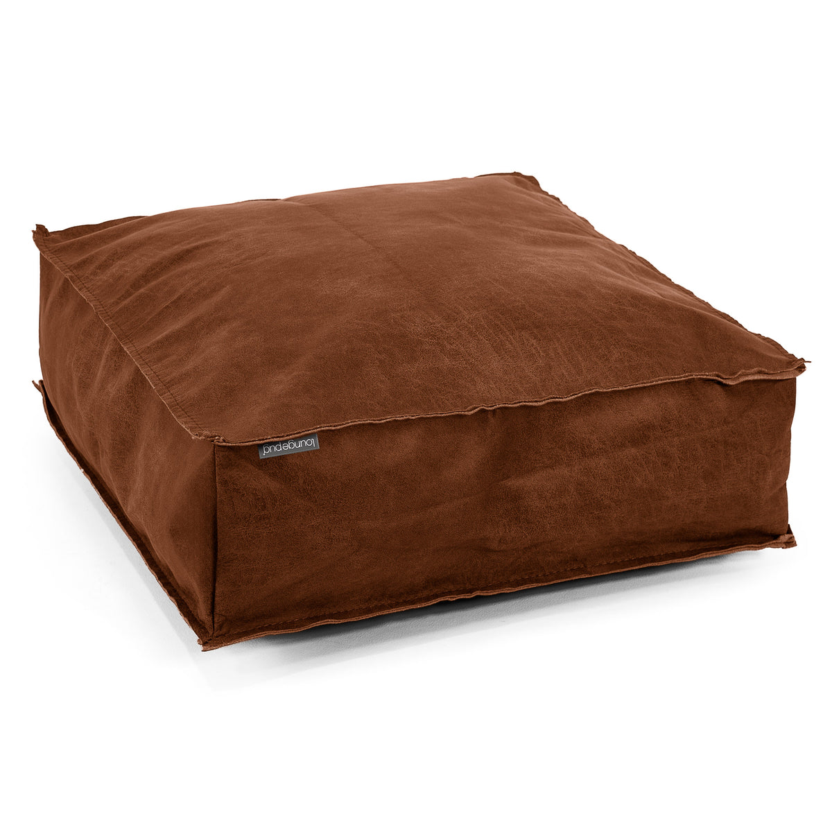 Lounge Pug Large Floor Cushion Distressed Leather British Tan– Big ...