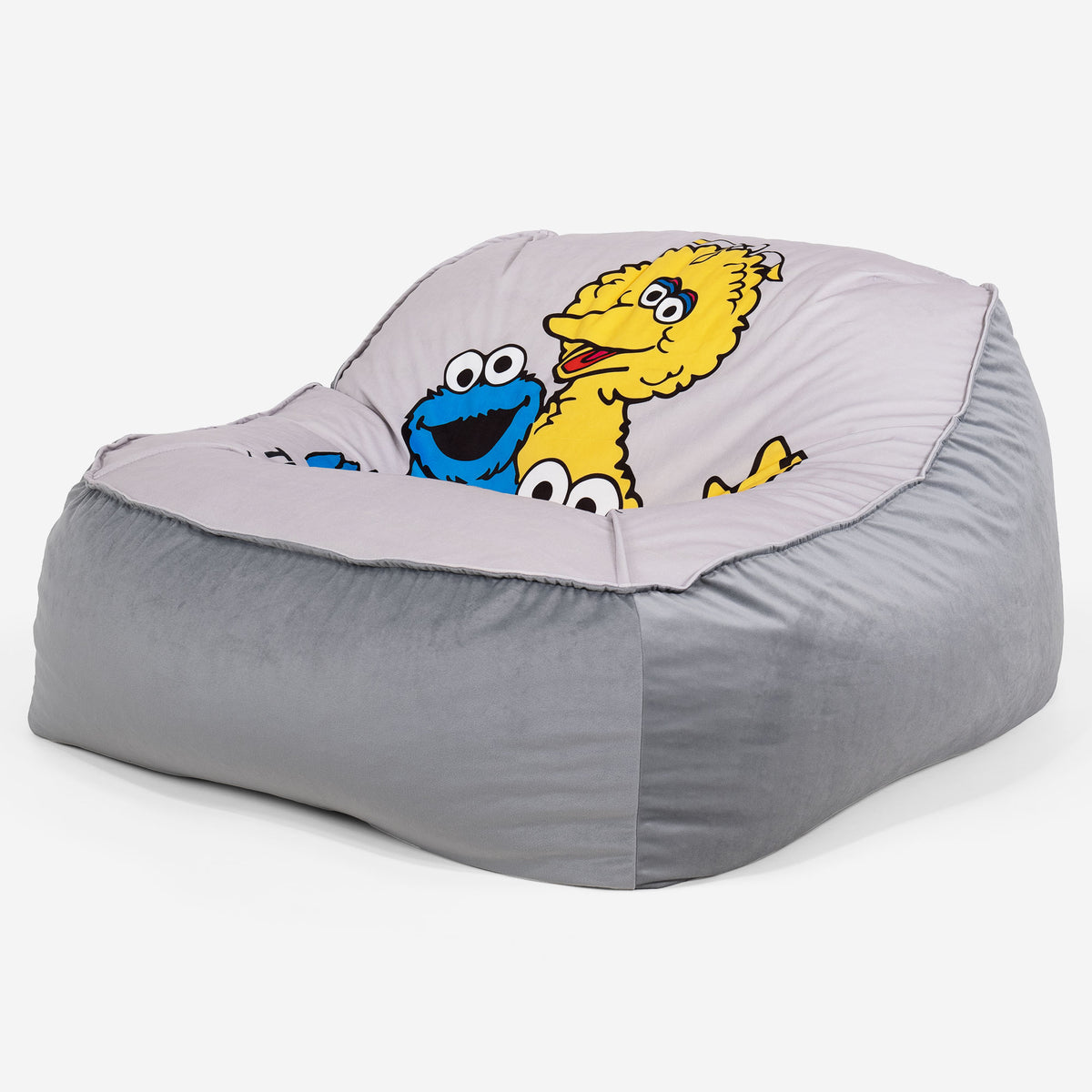 Sesame Street Original Cool Kids Sloucher Bean Bag Chair Grey Large ...
