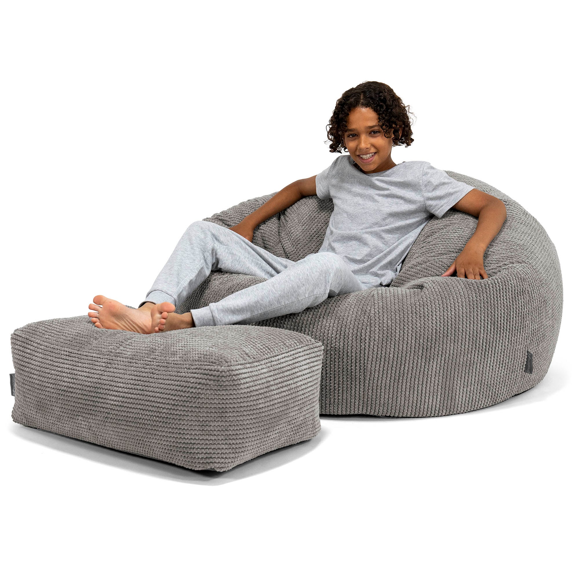 Lounge Pug Classic Children's Bean Bag Sofa Cord Black Large Beanbags ...
