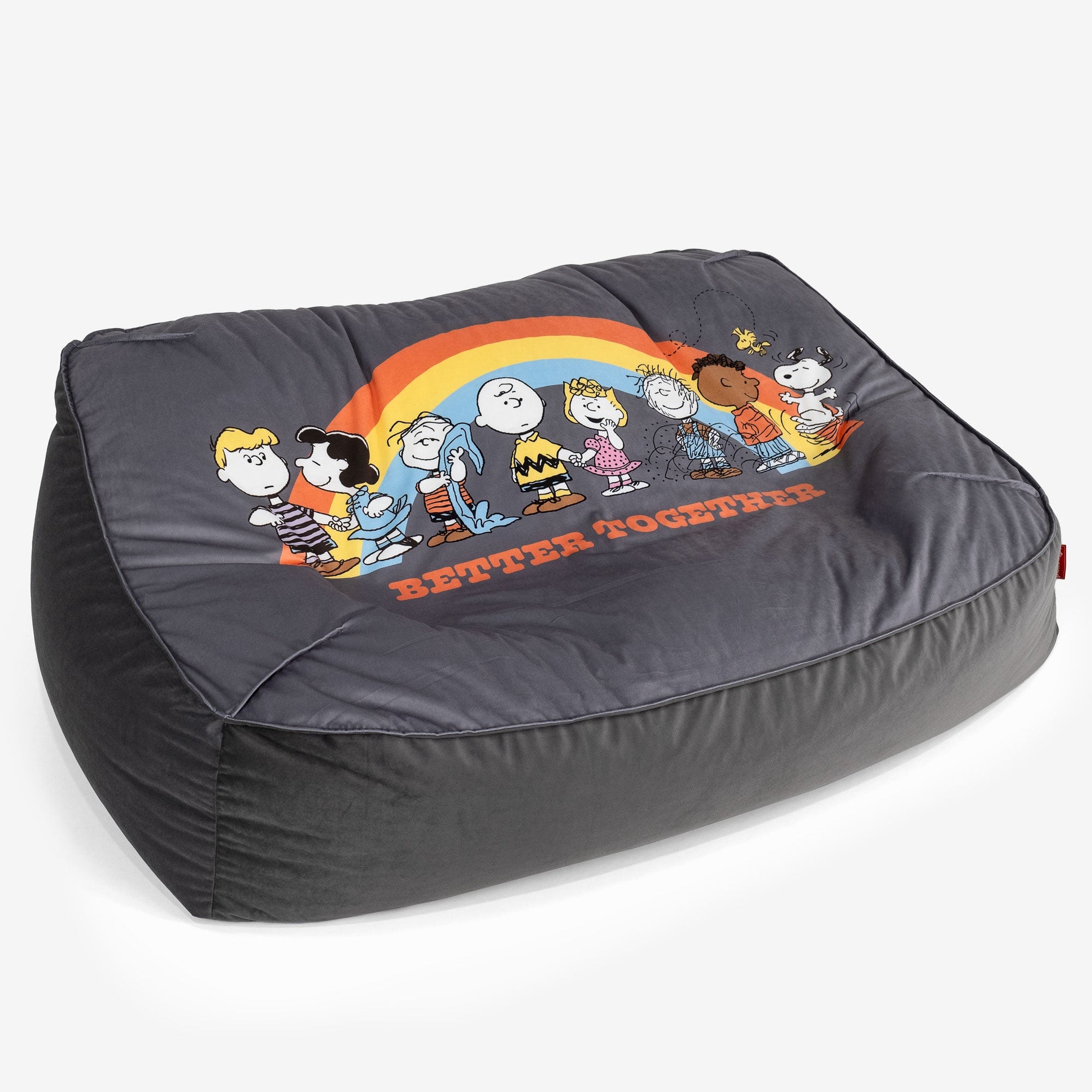 Peanuts Snoopy Rainbow Sloucher Bean Bag Sofa Graphite Grey Beanbag ...