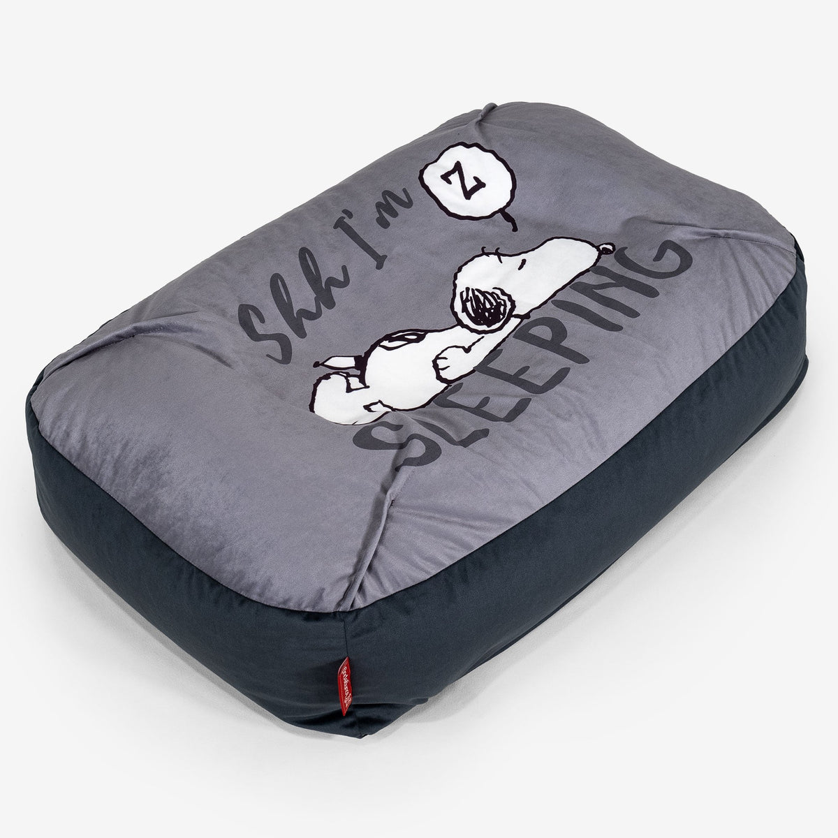 Peanuts Snoopy Sleeping Sloucher Bean Bag Dog Bed Medium Grey– Big ...